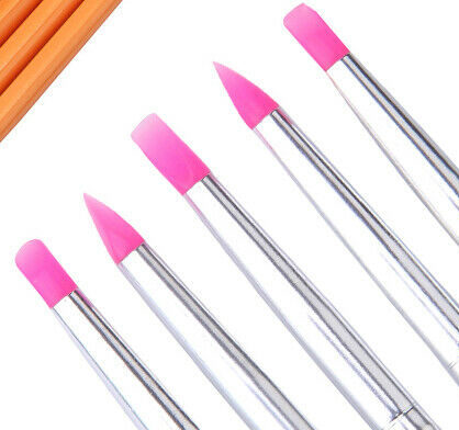 5pc Set of Silicone Brushes - For Molding 3D Art - Nail Time Supply Shoppe